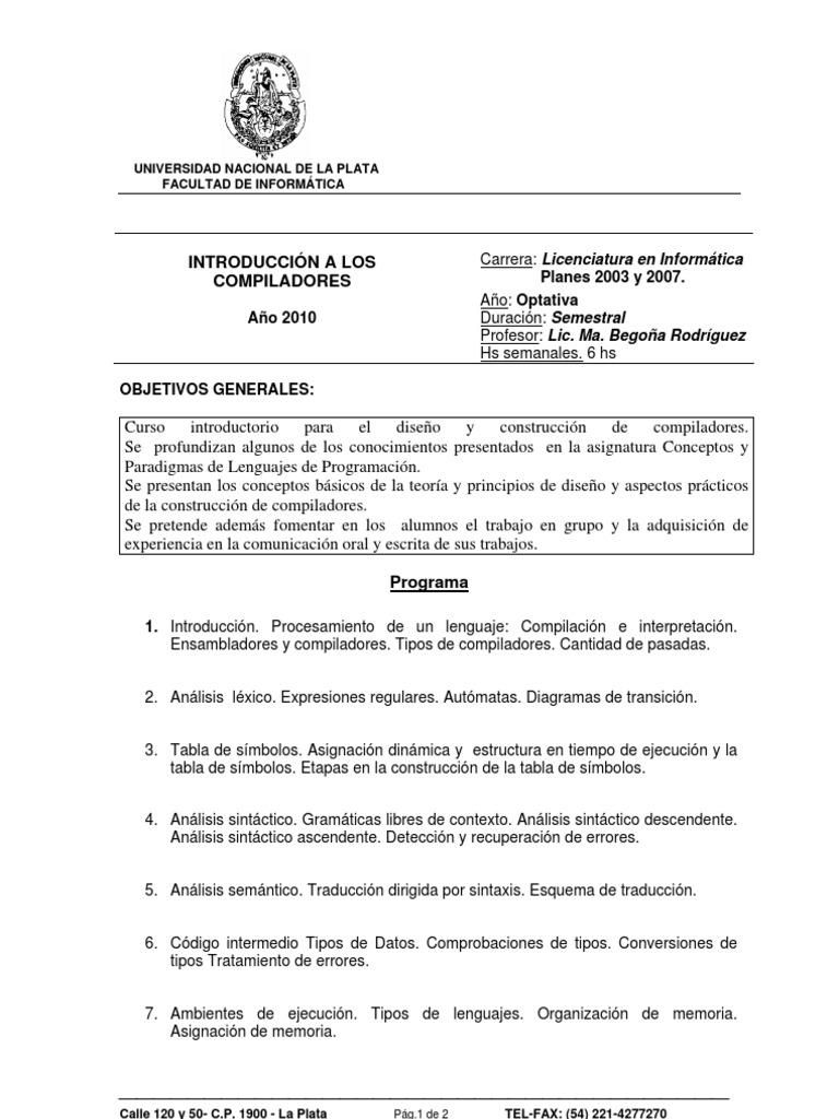 Introduccion A Los Compiladores-Programa | PDF | Compilador | Analizando