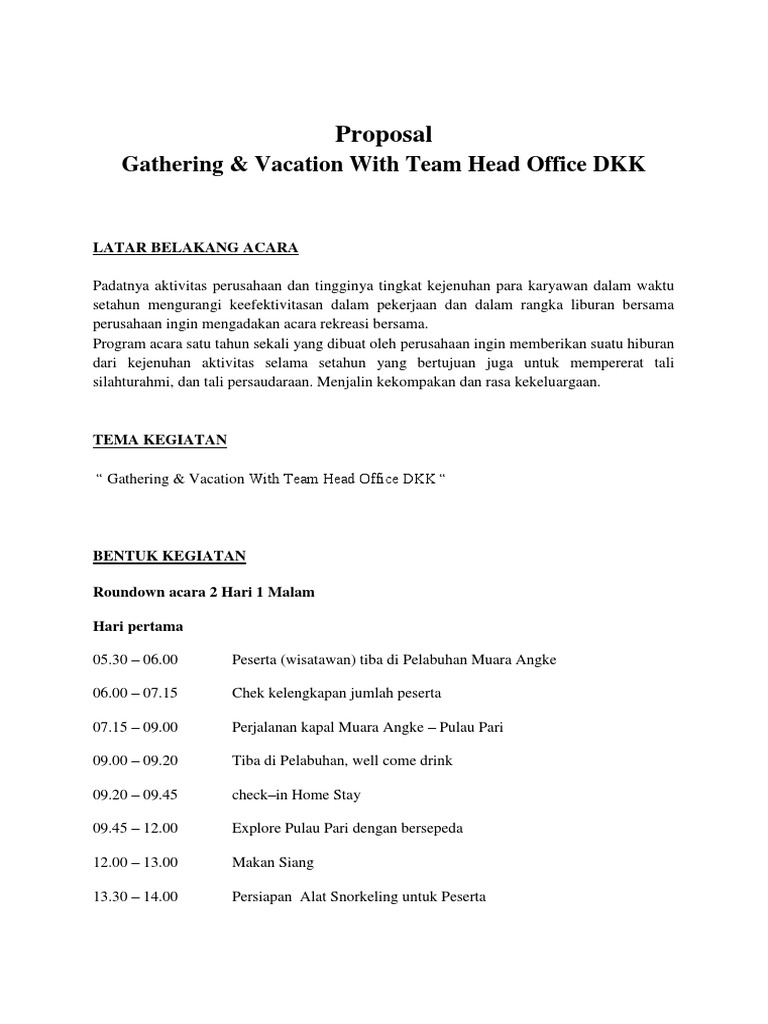 Contoh Proposal Gathering | PDF