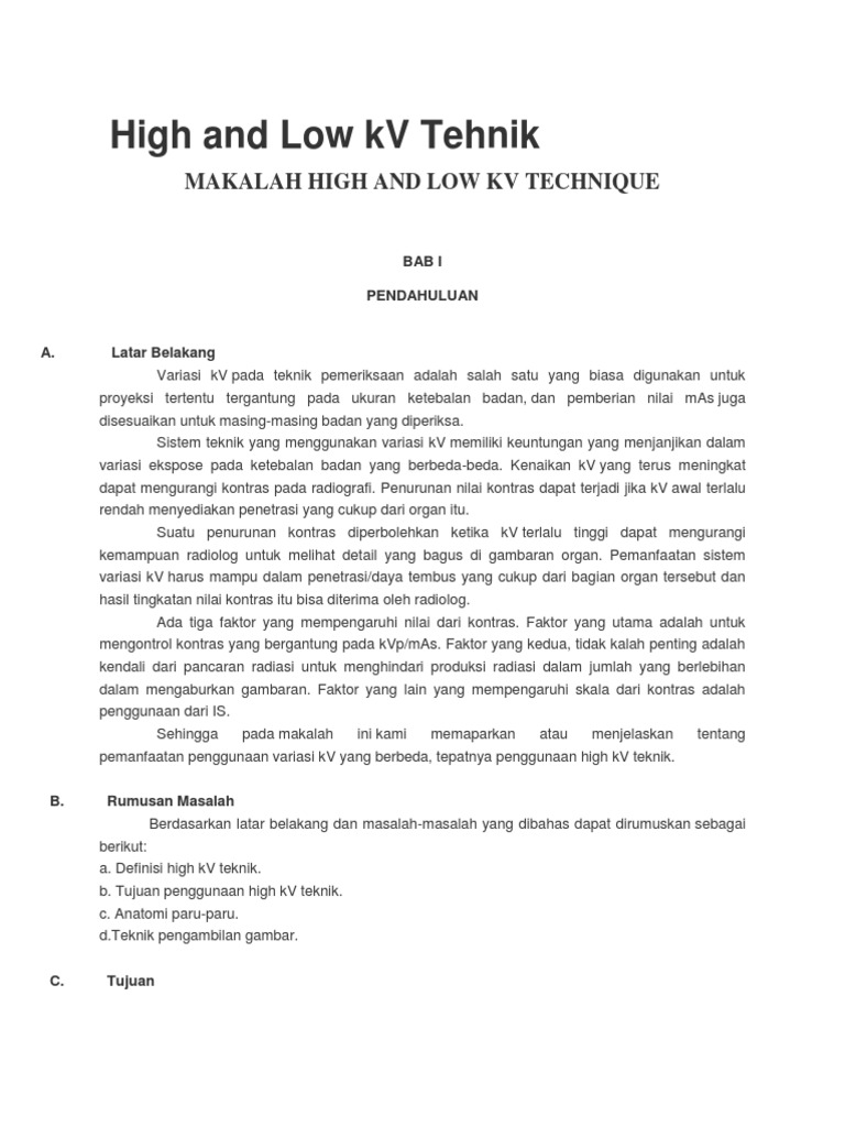 Makalah High KV and Low KV Teknik | PDF