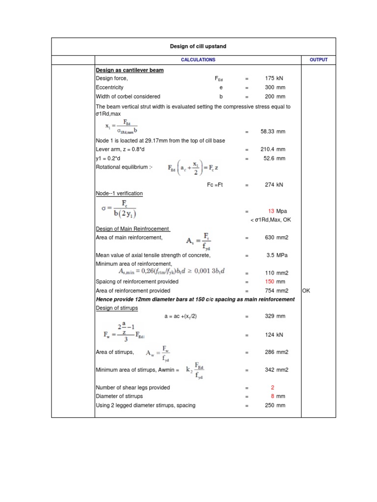 Design of Cill Beam-Upstand | PDF | Beam (Structure) | Chemical Product ...