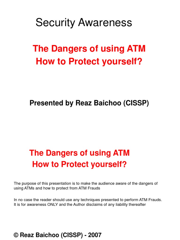 Security Awareness: The Dangers of Using ATM How To Protect Yourself ...