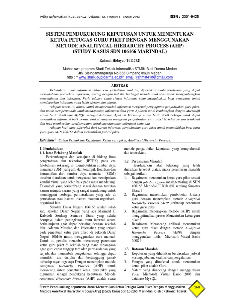 Jurnal SPK Metode (AHP) | PDF