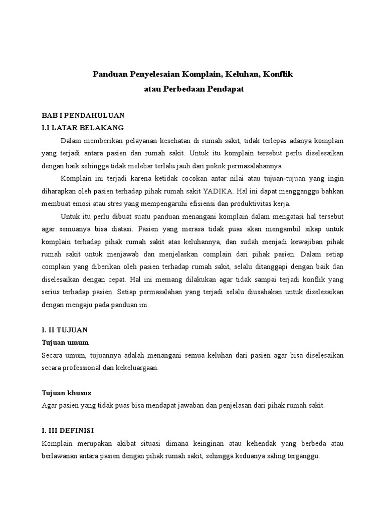 Panduan Penyelesaian Komplain | PDF