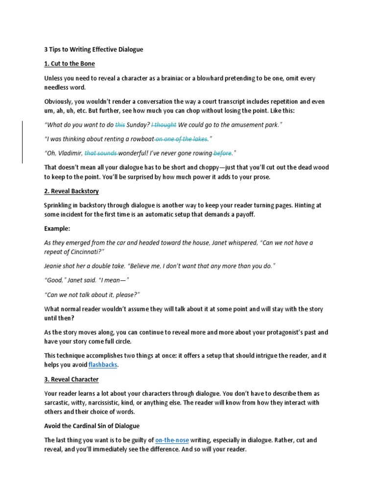 3 Tips To Writing Effective Dialogue 1. Cut To The Bone: This I Thought ...
