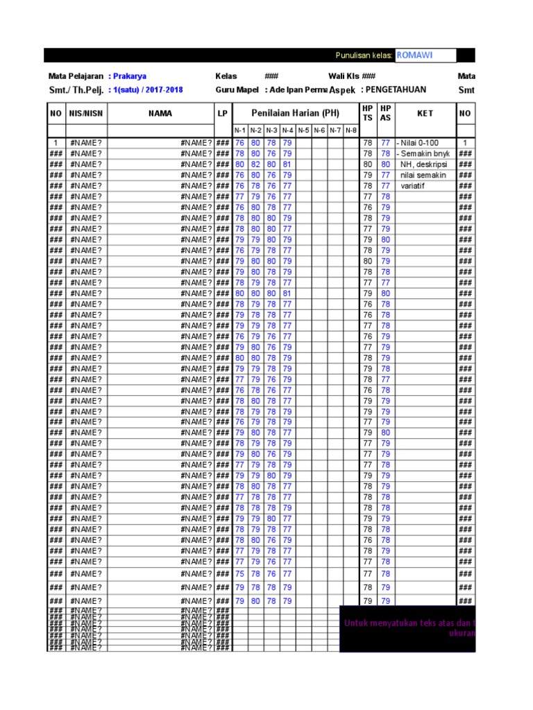 Blanko Isian Guru Mapel 8b - Prakarya | PDF
