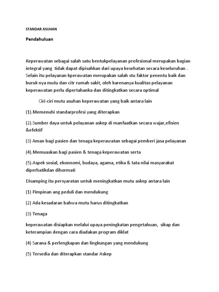 Standar Asuhan Keperawatan | PDF Standar Asuhan Keperawatan | PDF