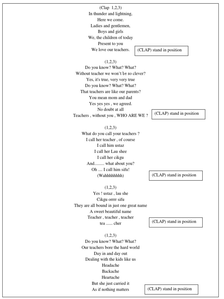 Choral Speaking Script | PDF