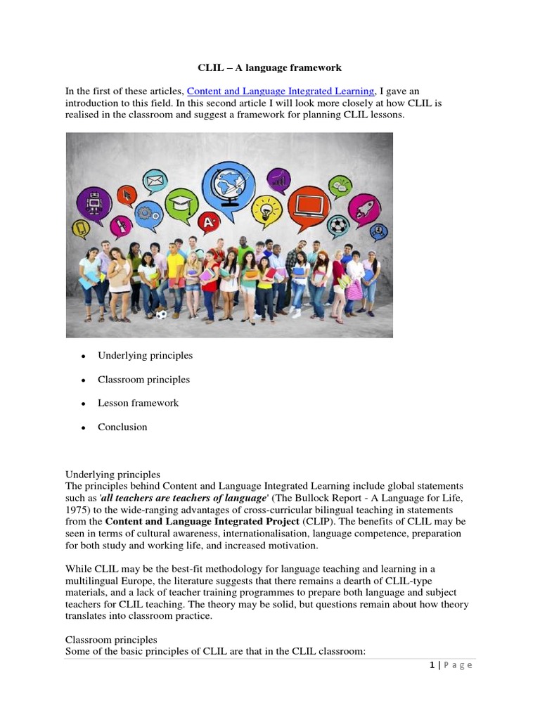 CLIL | PDF | Reading Comprehension | Language Education