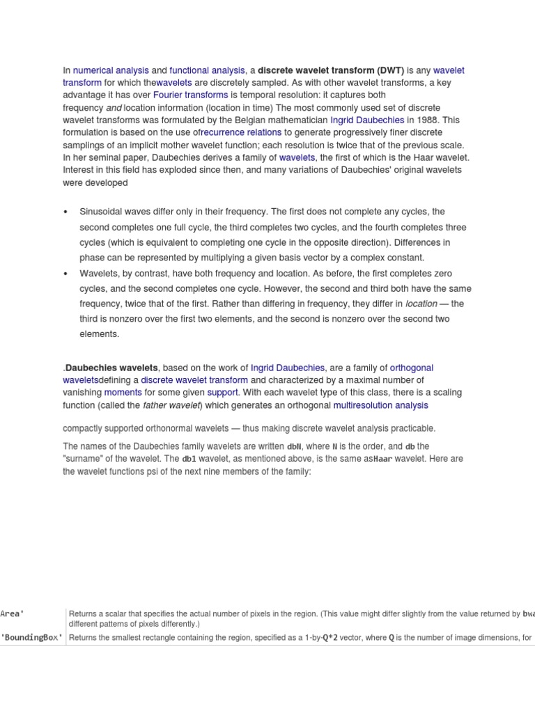 Numerical Analysis Functional Analysis Wavelet Transform Wavelets Fourier Transforms Ingrid ...