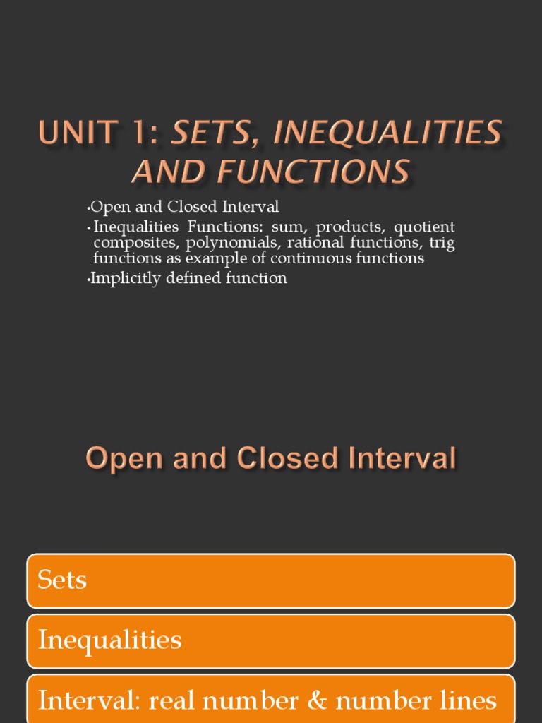 Unit 1 | PDF | Inequality (Mathematics) | Function (Mathematics)