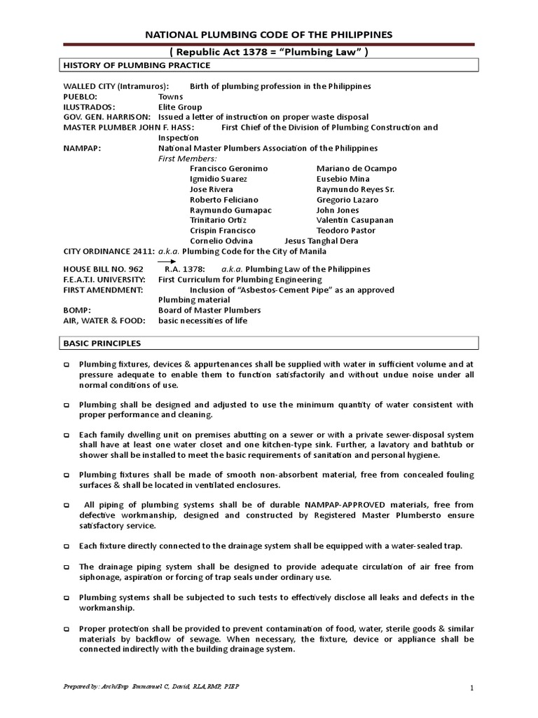 National Plumbing Code of the Philippines | PDF | Plumbing | Sanitary Sewer