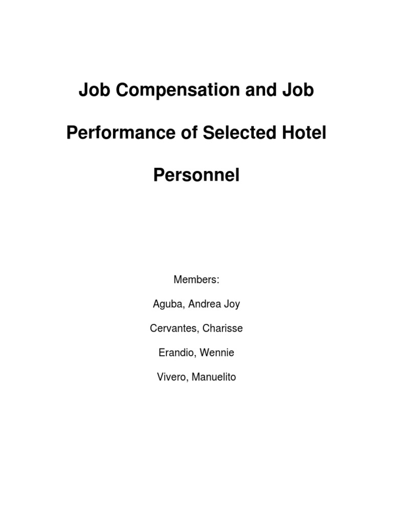 Hotel Personnel Compensation & Performance | PDF | Motivation ...