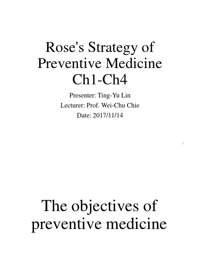 Rose's Strategy of Preventive Medicine | PDF | Preventive Healthcare ...