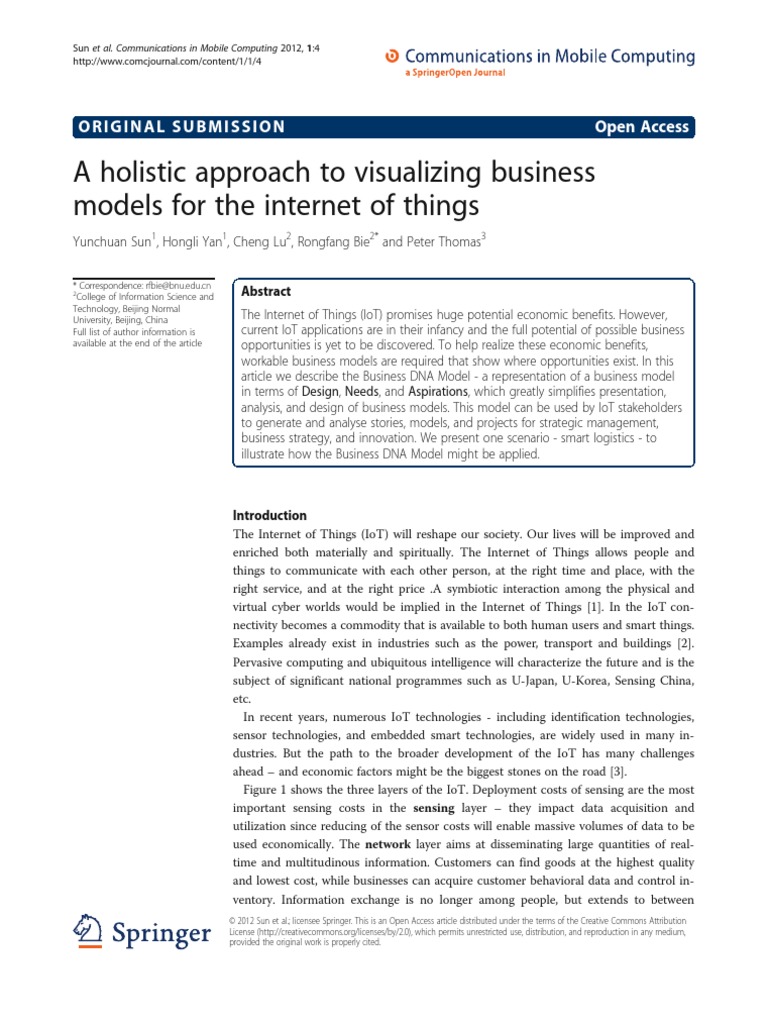 Visual Business Model | PDF | Business Model | Internet Of Things