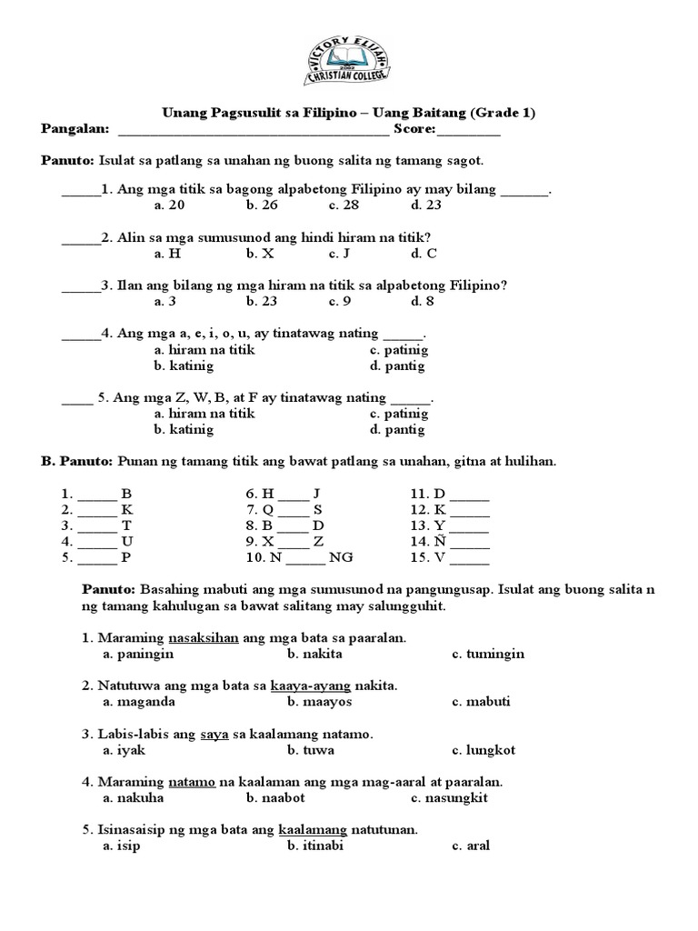 Grade 1 Filipino Complete | PDF