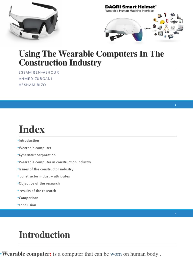 Using The Wearable Computer in The Construction Industry | PDF ...