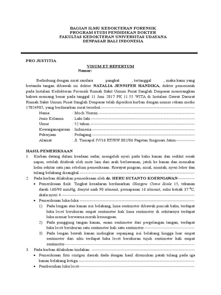 Contoh Visum Luka | PDF