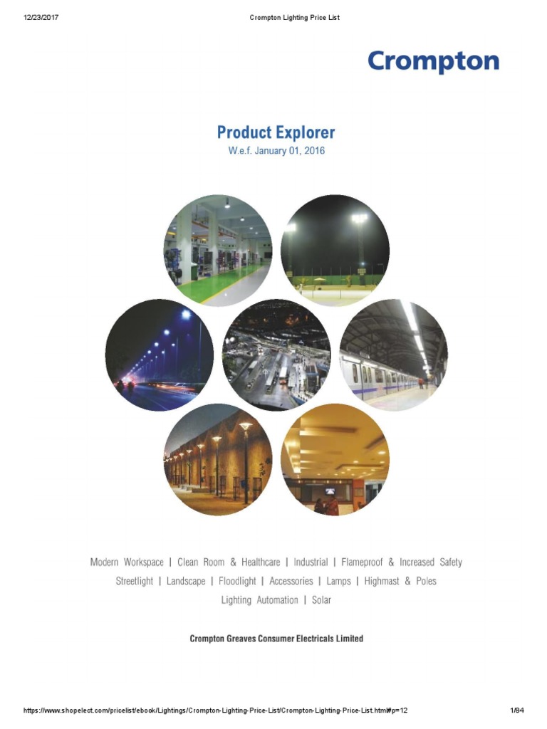 Crompton Lighting Price List