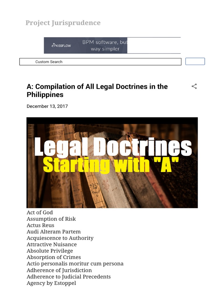 A Compilation of All Legal Doctrines in The Philippines | PDF | Private ...