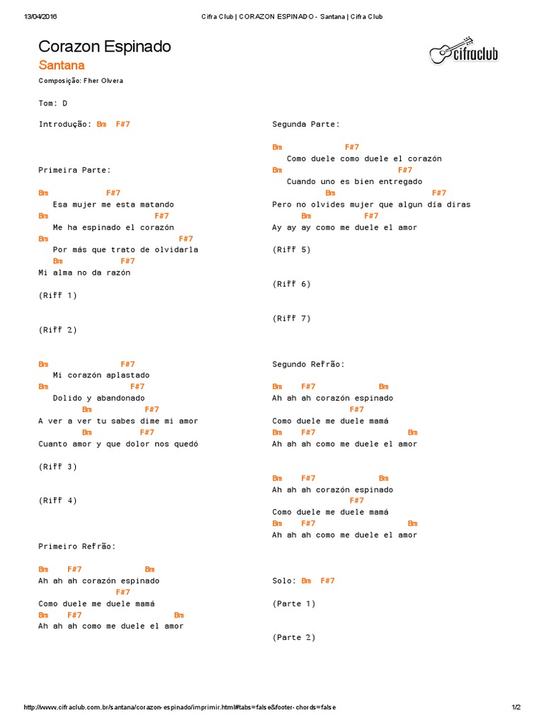 Corazon Espinado - Santana | PDF | Ocio