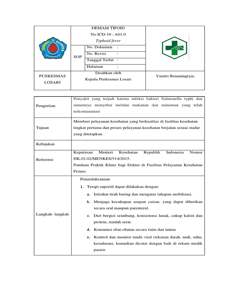 2 SOP Demam Typoid Hal.125 | PDF