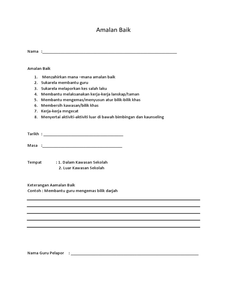 Amalan Baik Ssdm Pdf