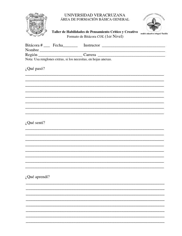 Formato de Bitacora Col | PDF | Crecimiento personal y profesional