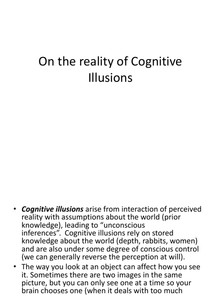 On The Reality of Cognitive Illusions | PDF | Illusion ...