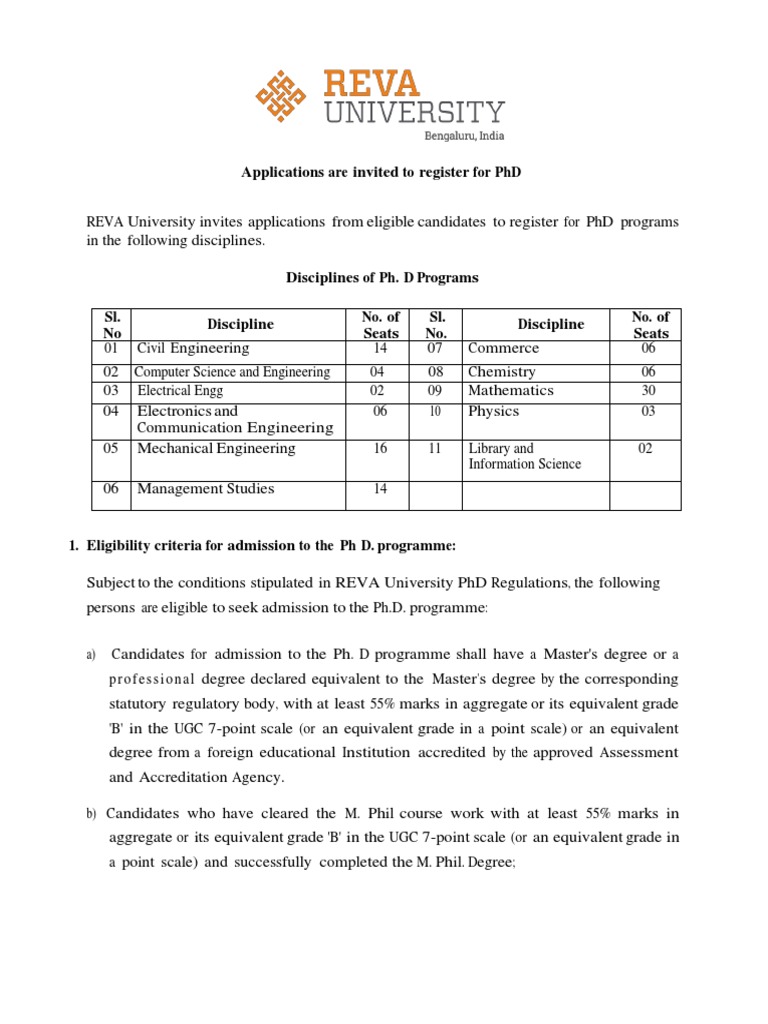 Applications Are Invited To Register For PHD | Download Free PDF ...