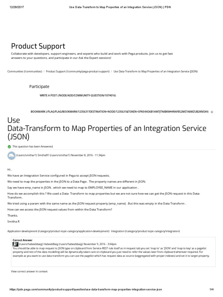 Use Data-Transform To Map Properties of An Integration Service (JSON ...