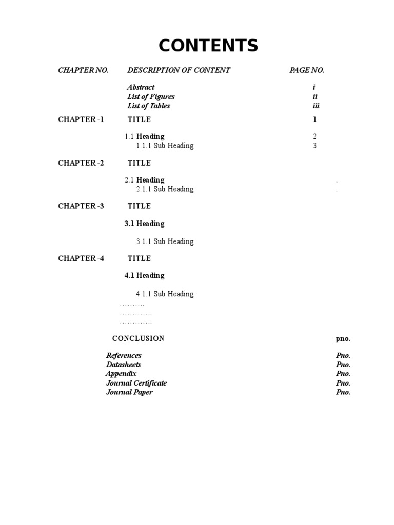 Chapter No. Description of Content Page No. I List of Figures II List ...