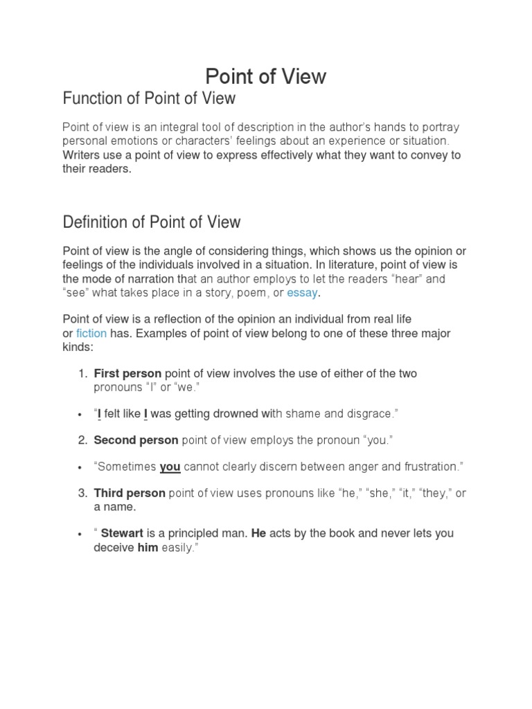 Understanding Point of View in Literature | PDF | Philosophy