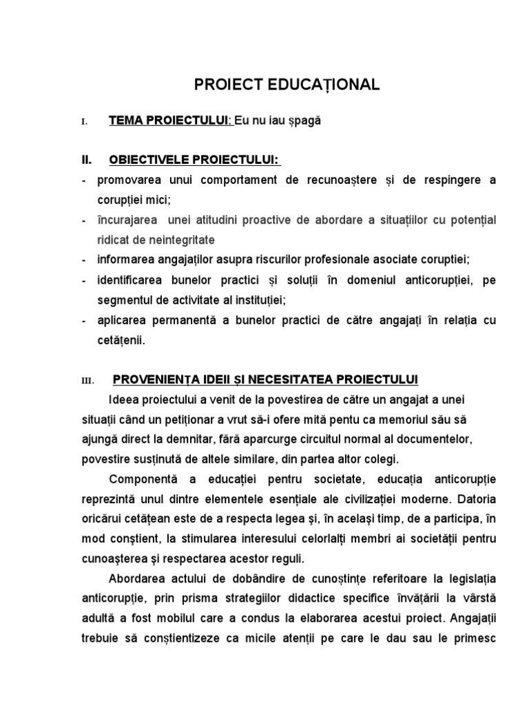 Proiect Educational | PDF