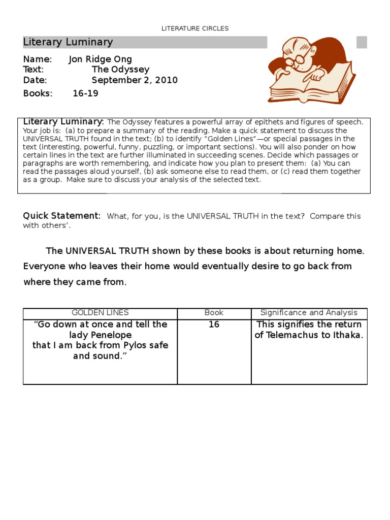 Literary Luminary | PDF | Odyssey | Trojan War Literature