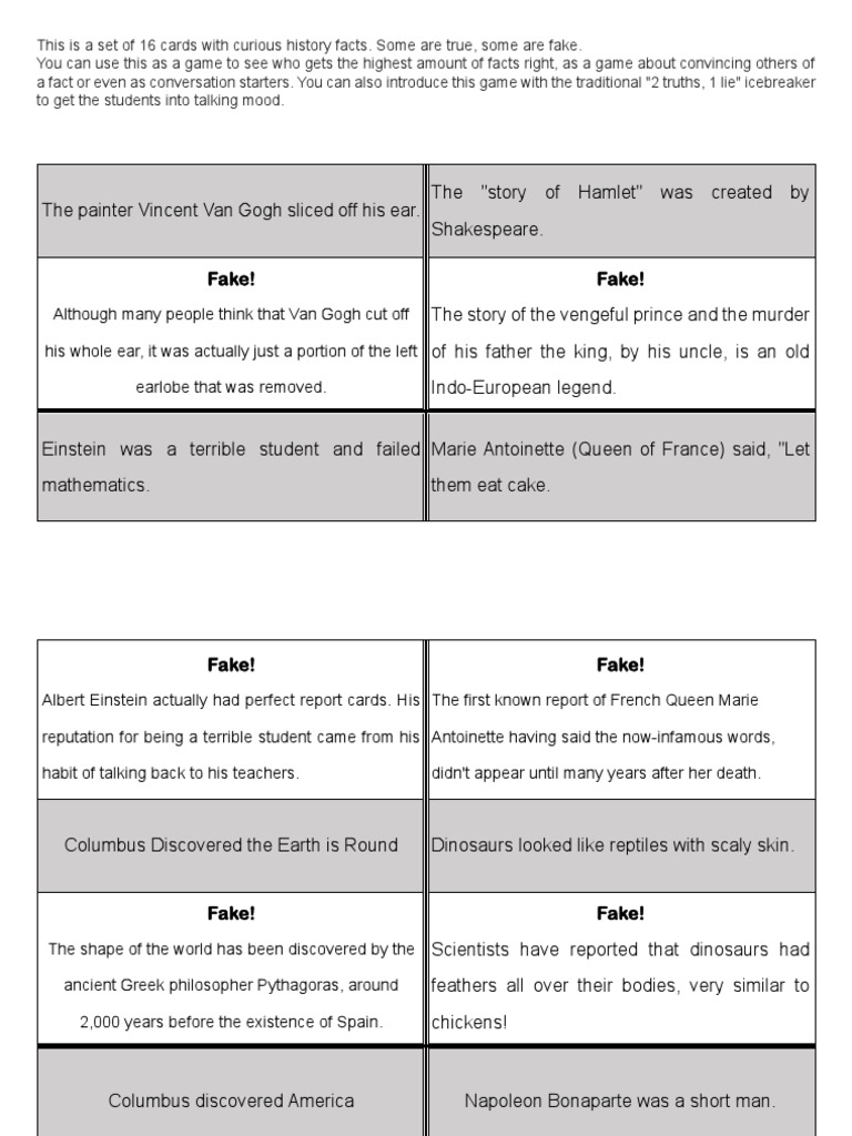 History Facts True of Fake | PDF