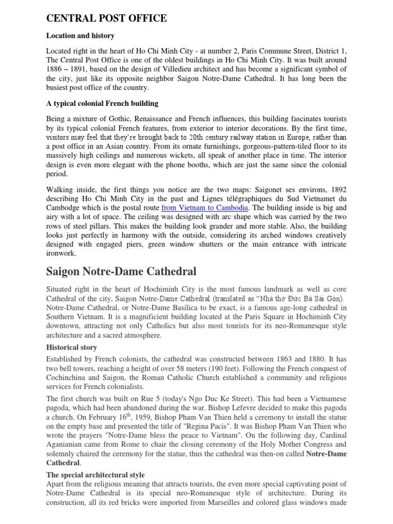 Day 6 Handout HCMC Attractions | PDF | Ho Chi Minh City | Unrest