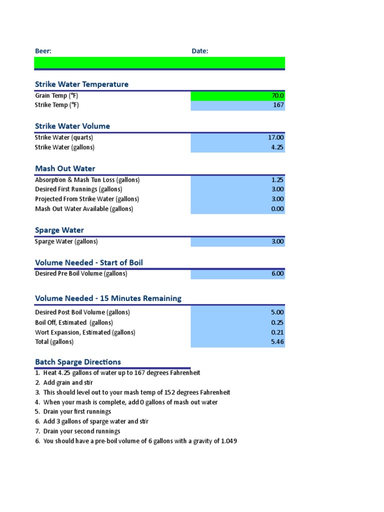 Homebrew Finds Brewing Spreadsheet | PDF | Alcohol | Brewing