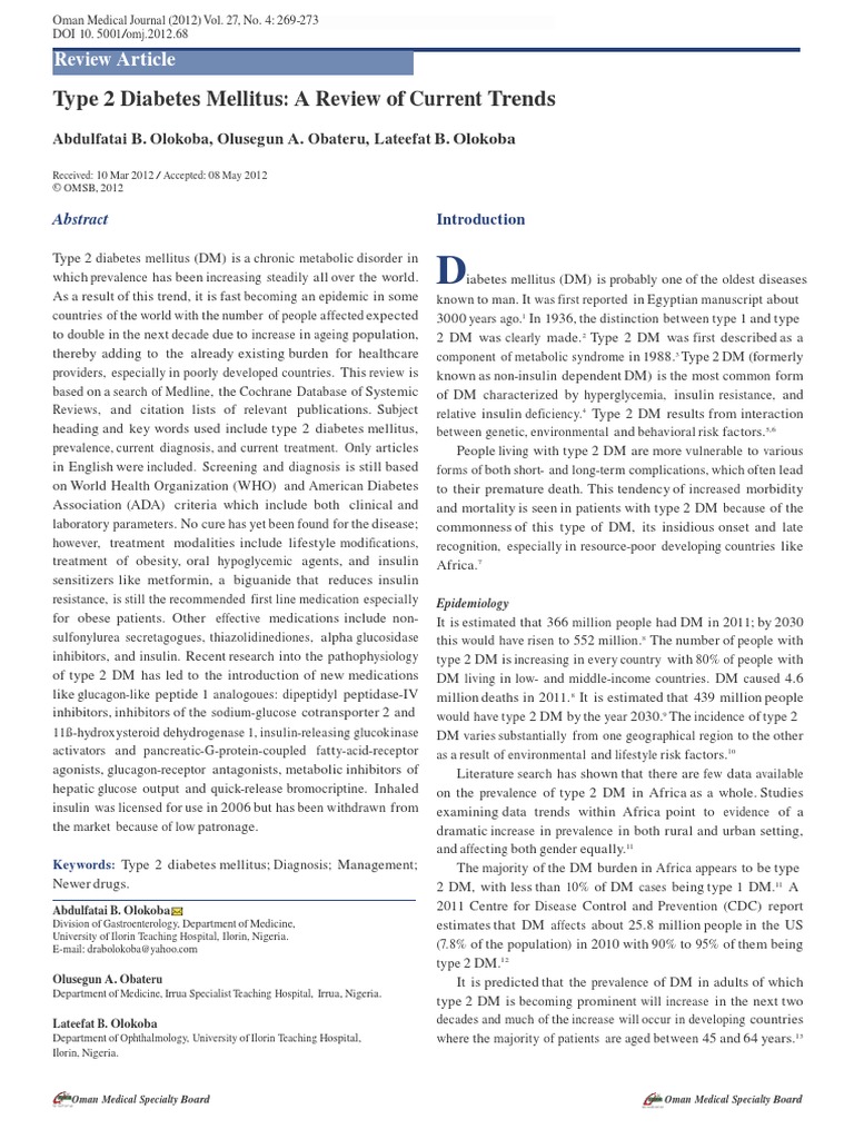 Journal DM Type 2 | PDF | Diabetes Mellitus Type 2 | Insulin