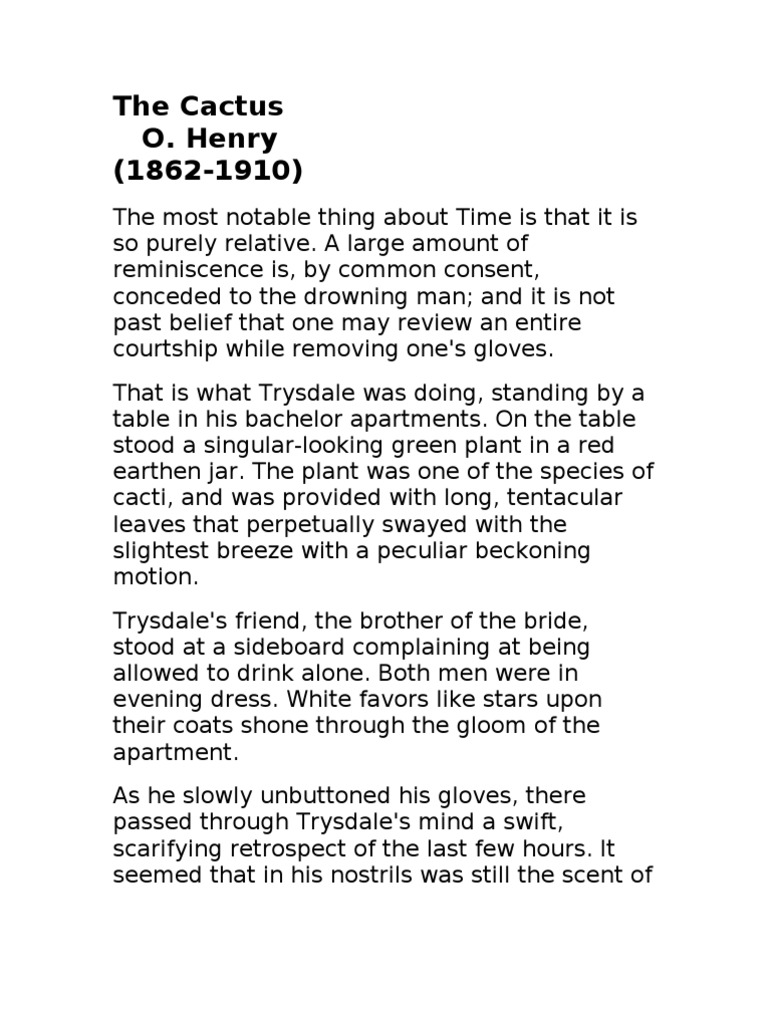 The Cactus - O. Henry | PDF
