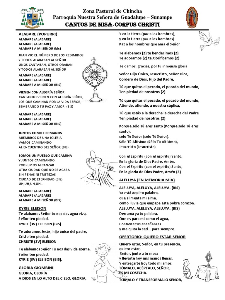 Cantos Para Misa De Corpus Christi Pdf Eucaristía Misa Liturgia