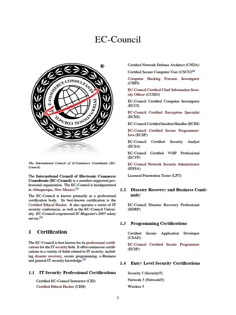 EC Council | PDF | Computer Law | Cybercrime