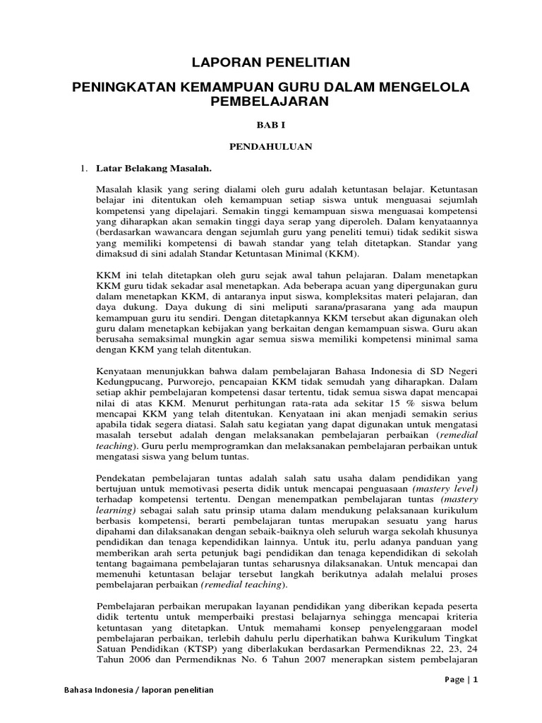 Laporan Penelitian 1 | PDF | Karier & Perkembangan | Pengembangan Diri