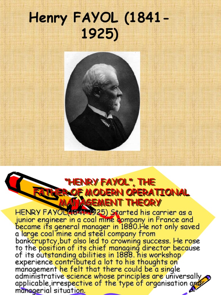 Henry Fayol: Pioneer of Management Theory | PDF