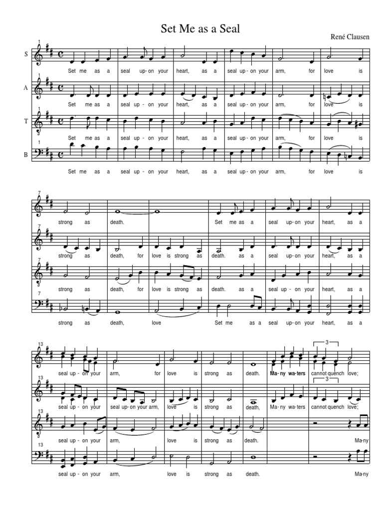 Set Me As A Seal - SATB Div. Clausen | PDF