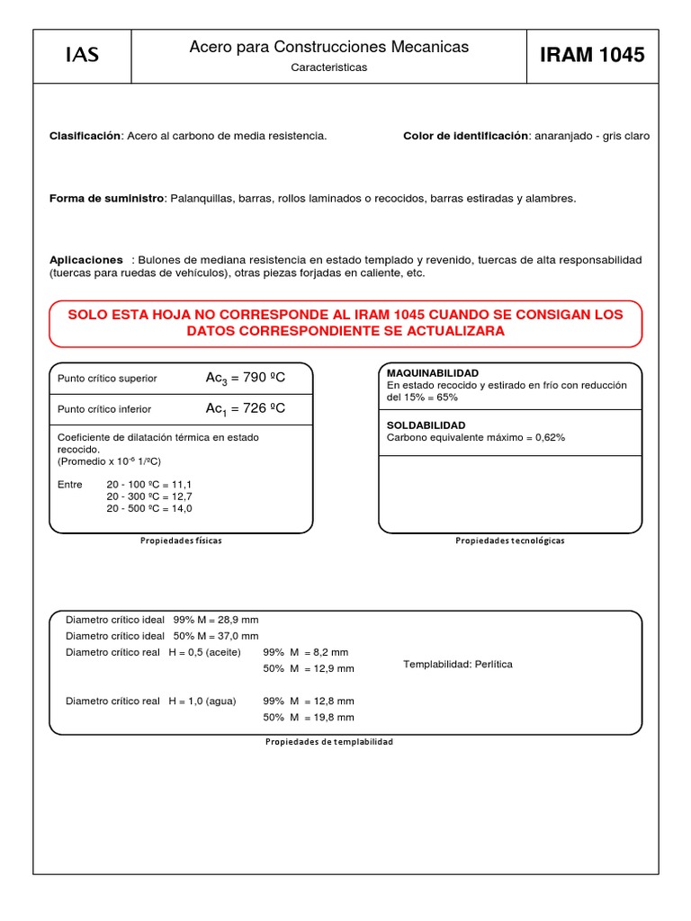 Acero SAE 1045 PDF | PDF