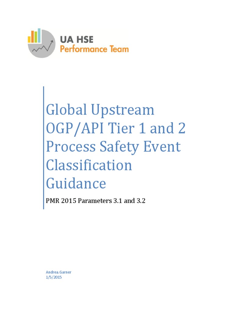 Global Upstream Tier 1 and 2 Process Safety Event Classification ...