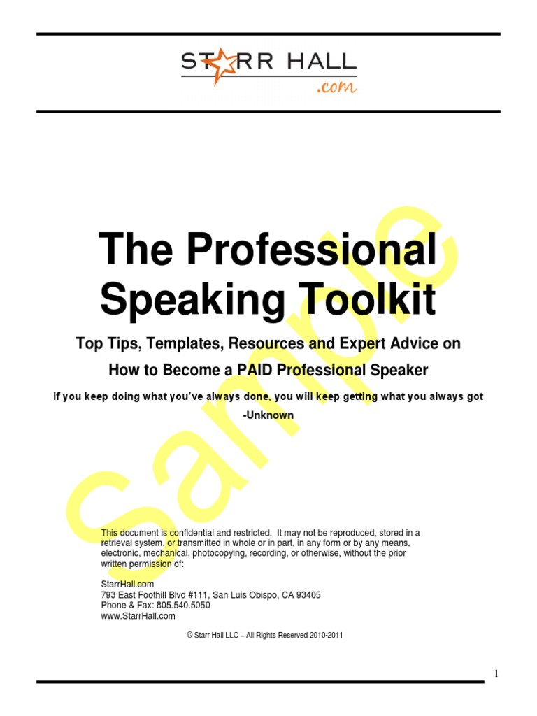 The Professional Speaking Toolkit | PDF | Brand | Social Media