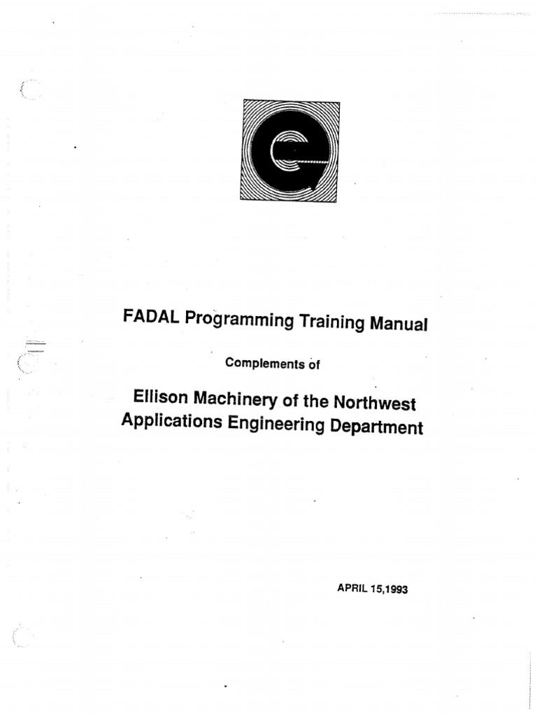 Fadal Programming Manual PDF | PDF