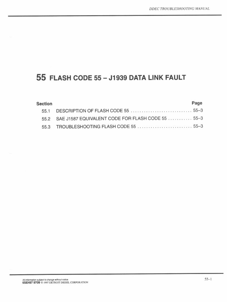 55 Flash Code 55 J1939 Data Link Fault | PDF