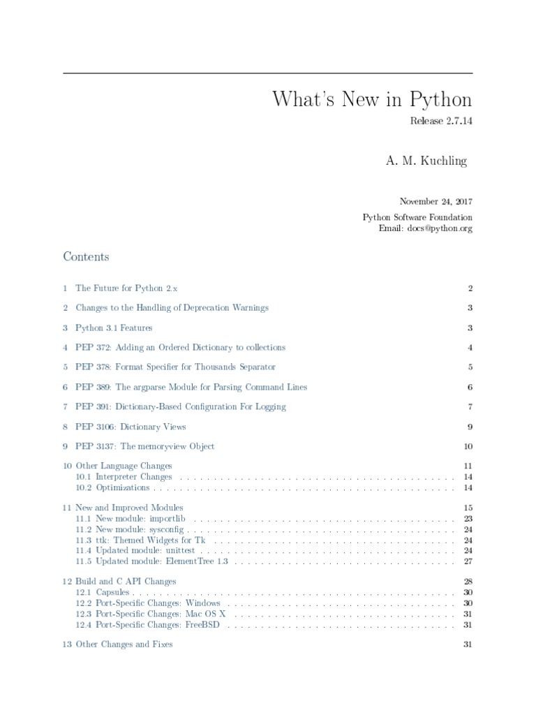 Whats New | PDF | Python (Programming Language) | Rounding